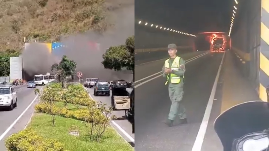 El incendio que generó caos en túnel de la autopista Caracas – La ...